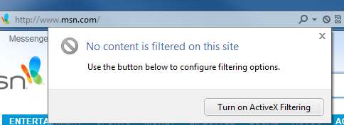 ActiveX filtering per la Release Candidate di IE9